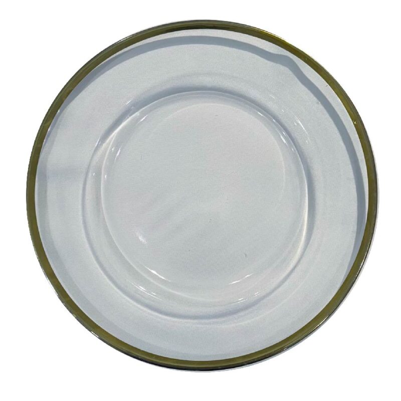 Gold Rim Glass Charger – The Lounge